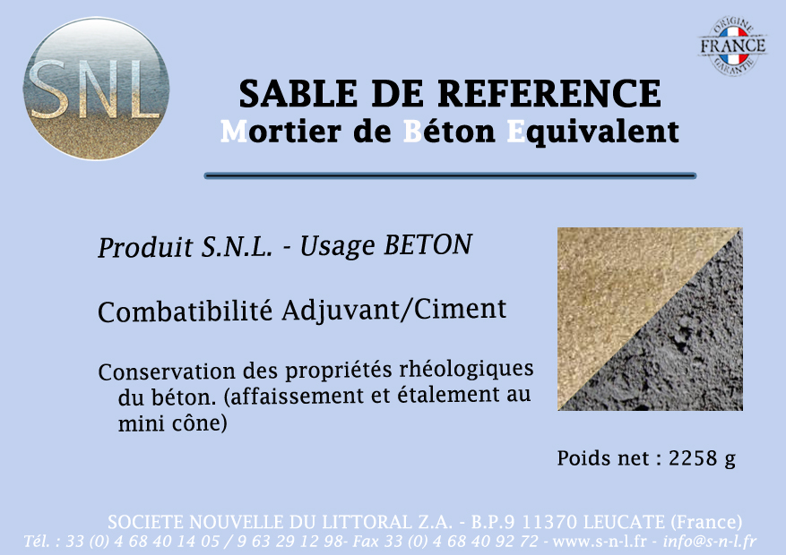 Standard Sand | Sable M.B.E. (Mortier Béton Equivalent) - Standard Sand